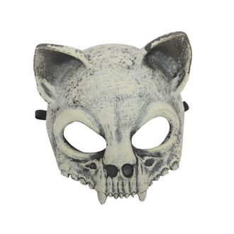 Garneck Tiersch&auml;delmaske mit Katzenohren aus PU Material Atmungsaktive Halloween und Cosplay Party Maske f&uuml;r M&auml;nner und Frauen Hautfreundlich und Bruchfest