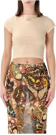 Jean Paul Gaultier Femme, Tops, Beige, Taille: 38 FR Baby Tee