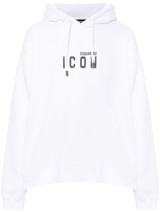 Dsquared2 hoodie en coton à imprimé Icon - Blanc