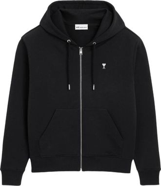 Ami Homme, Sweatshirts et sweats &agrave; capuche, Noir, Taille: L Ami De Coeur Zip-Up Sweat &agrave; capuche