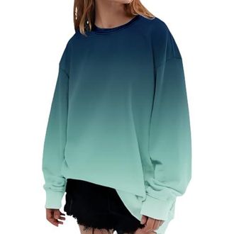 Generic Sweat-shirt pour femme - Couleur unie - Haut surdimensionn&eacute; - Col rond - Manches longues - Automne - Hiver - D&eacute;contract&eacute; - Confortable - Tendance - Co