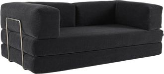 Sweeek 3-Sitzer-Schlafsofa im Vintage-Stil aus Cord mit verchromtem Au&szlig;engestell, Cord, Anthrazit