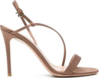 Gianvito Rossi Femme, Chaussures, Beige, Taille: 39 EU Sandales Crepe Satin Stretch T. 095