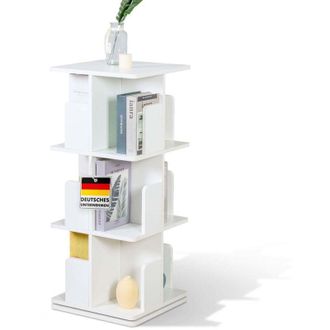 Floordirekt B&uuml;cherregal Indiana Wei&szlig;, 40 x 40 x 95 cm, 3 Etagen