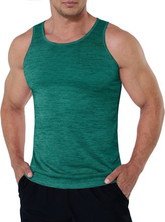 KEFITEVD Herren Tank Top Sport Unterhemd &Auml;rmelloses Muskelshirts Atmungsaktiv Sommer Tops Activewear f&uuml;r Gym Laufen Jadegr&uuml;n XXL