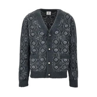 Casablanca Fluffy Monogram Cardigan - - Knitwear - Herren - Grau - M
