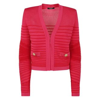 Balmain Strickjacke mit Flechage-Design - - Knitwear - Damen - Rosa - M
