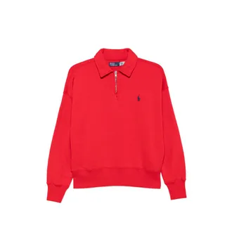 Ralph Lauren Quarter-zip Logo-embroidered Polo Sweater