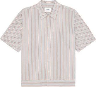 Nn.07 Chemise ray&eacute;e Reed en coton et lin m&eacute;lang&eacute;