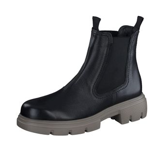 Paul Green Damen Chelsea-Boots, Frauen Chelsea Boots,uebergangsschuhe,uebergangsstiefel,Schlupfstiefel,hoch,Stiefel,Bootee,Schwarz (Black/Fango),38 EU / 5 UK