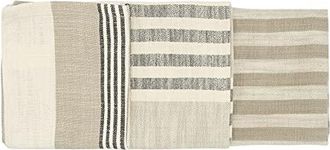 Creative Co-op Creative Co-Op Geschirrtücher aus Baumwolle, gestreift, Hellbraun und Grau, 3 Stück