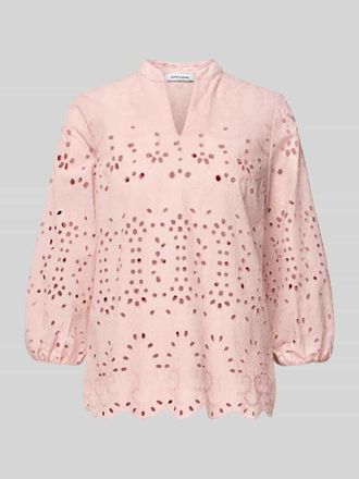 More & More Regular Fit Bluse mit Lochstickerei