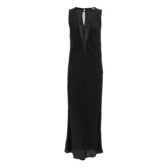 Rotate Rotate Birger Christensen, Femme, Robes, Noir, Taille: 34 FR Robe Midi Sans Manches