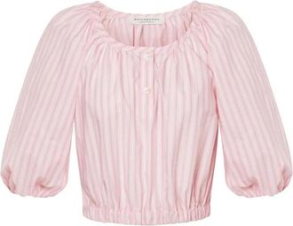 Philosophy di Lorenzo Serafini Femme, Blouses et Chemises, Multicolore, Taille: 36 FR Blouse Ray&eacute;e en Popeline de Coton