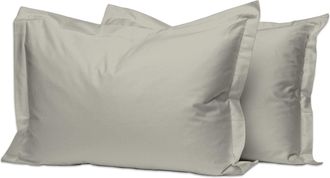 Pizuna 400 Fadenzahl Baumwolle Oxford Kissenbezug 50 X 75 Silber, 2-teilig 100% langstapelige Baumwolle weiche Mako-Satin weben luxuri&ouml;s Nur Kissenbezug mit 