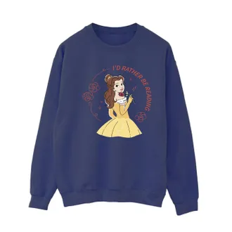 Disney Beauty And The Beast Id Rather Be Reading Sweatshirt f&uuml;r Damen (Marineblau)