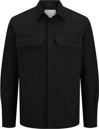 Jack & Jones JPRRAYMOND Blouson uni pour Homme LS SN, Noir Beauty/Fit : Confortable, Taille L, Black Beauty/Fit : Confortable Fit, L