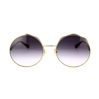 Chlo&eacute; Runde Metall-Sonnenbrille mit Wellenmuster - - Accessories - Damen - Gelb - 59 MM