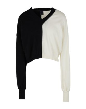 8 by YOOX KNIT V-NECK BI COLOR SWEATER
