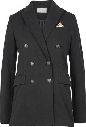 Circolo 1901 Femme, Vestes, Noir, Taille: 40 FR Blazer en coton à double boutonnage