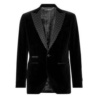 Philipp Plein Homme, Vestes, Noir, Taille: 2XL Blazer Lord Fit Crystals