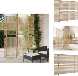 vidaXL Paravent 6-tlg. Beige Poly Rattan - Raumteiler - Paravent - Trennwandsystem - Privacy Screen - Wohnraumgestaltung