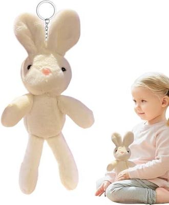 Generico Keychain Bunny | souple portable Pelive de lapin plein animal | Charme de sac &agrave; dos, petits animaux en peluche pour cl&eacute;s, sac ou sac, blanc, riferimen