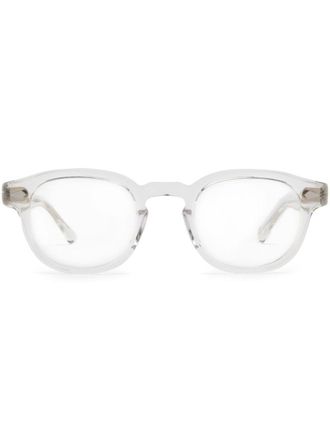 Moscot Brille mit ovalem Gestell - Wei&szlig;