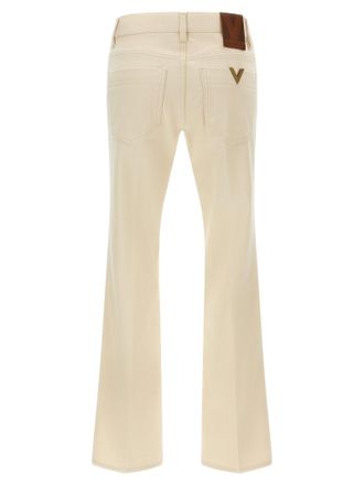 Valentino Garavani Garment-Dyed Flared Jeans - Cream