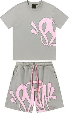 Generic Syna World Ensemble t-shirt et short pour homme 2 pièces Survêtement dété Survêtement de jogging Y2K Hip Hop T-shirt à manches courtes et pantalon Bag