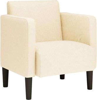 vidaXL Canapé-chaise accoudoirs crème 54 cm tissu velours côtelé Vidaxl