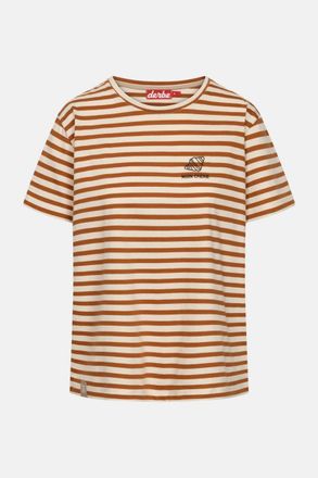 Derbe Derbe T-Shirt Franz Cherie Damen Beige Braun Streifenshir