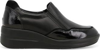 Melluso Baskets Femme en Cuir Verni Noir et Daim r25641z 42