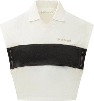 Palm Angels Femme, Tops, Multicolore, Taille: 40 FR Classic Logo Boxy Polo