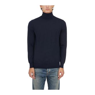 Paolo Pecora Pull col roul&eacute; basique - Homme - Pulls - Bleu - Taille: M