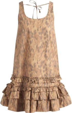 Ganni Femme, Robes, Beige, Taille: 36 FR Robe en coton imprim&eacute;