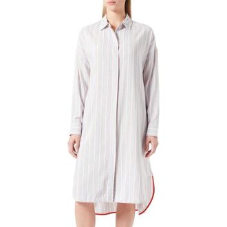 Bugatti Femme, Robes, Blanc, Taille: 40 FR Robe ray&eacute;e pour femme avec fermeture &agrave; bouton cach&eacute;e
