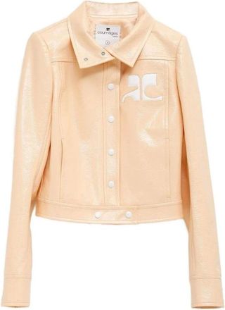 Courr&egrave;ges Veste Courte &agrave; Logo - Femme - Vestes - Orange - Taille: 36 FR