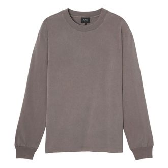 A.P.C. A.p.c., Homme, Tops, Brun, Taille: S T-shirt Manches Longues Imprim&eacute; Automne