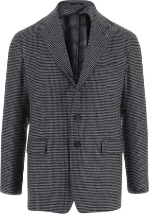 Tagliatore Veste en laine m&eacute;lang&eacute;e &agrave; micro-carreaux - Homme - Vestes - Gris - Taille: XL
