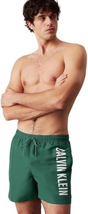 Calvin Klein Short de Bain Homme Medium Drawstring avec Cordon de Serrage, Vert (Wild Green), L