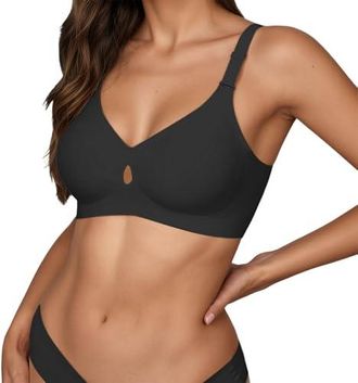 Generic Soutien Gorge Invisible Soutien Gorge sans Armature Brassiere Femme sans Armature De Classique Sport Haute Performance Compression L&eacute;g&egrave;re Grande Taill