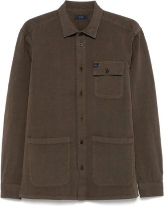 Fay Homme, Vestes, Brun, Taille: 2XL Camicia-Giubbino Over Tasconata S601