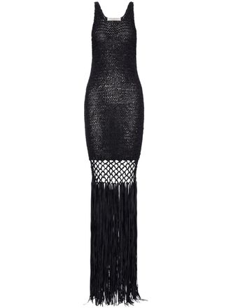 Philosophy di Lorenzo Serafini robe en crochet à coupe longue - Noir