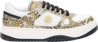 Roberto Cavalli Femme, Chaussures, Multicolore, Taille: 40 EU Baskets Imprimé Léopard avec Monogramme RC