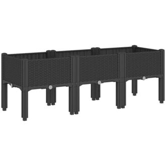 vidaXL Jardini&egrave;re avec pieds noir 120x40x42 cm PP vidaXL
