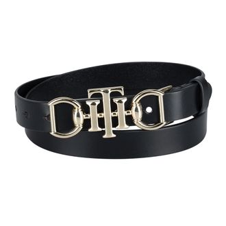 Tommy Hilfiger Damen Th Horsebit Plaque Buckle G&uuml;rtel, Schwarz, M