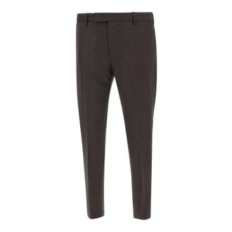 Pantaloni Torino Homme, Pantalons, Brun, Taille: M Pantalon en Laine Marron, Slim Fit, Edge Collection