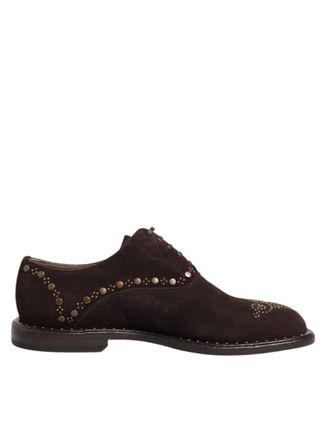 Dolce & Gabbana Braune Samt Schn&uuml;r-Oxford-Schuhe
