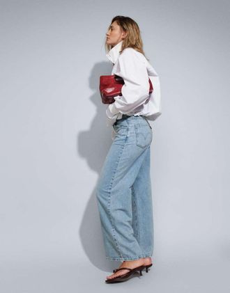 Levi's jean baggy resserr&eacute; &agrave; la taille en d&eacute;lavage clair-Bleu